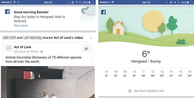 Facebook is testing weather alerts in its mobile apps