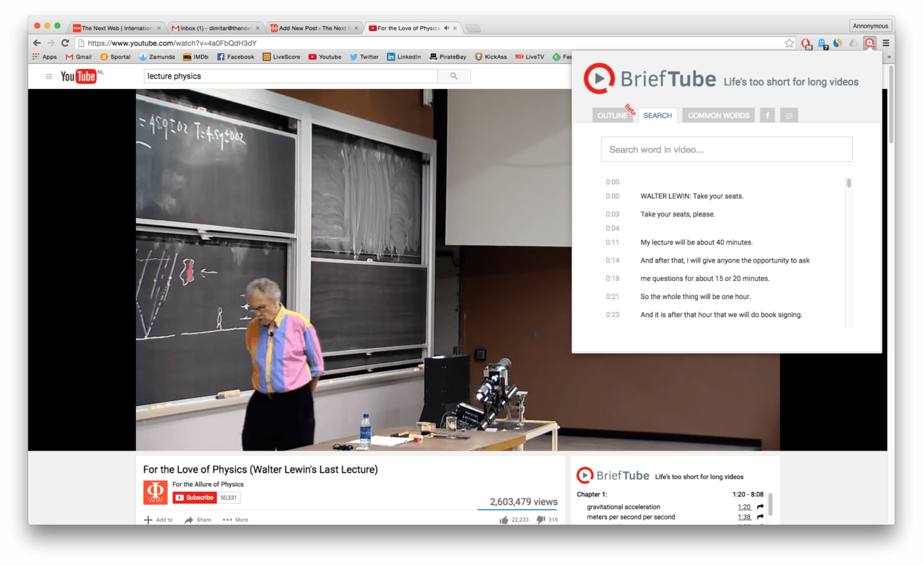 This Chrome add-on makes watching lectures on YouTube easy