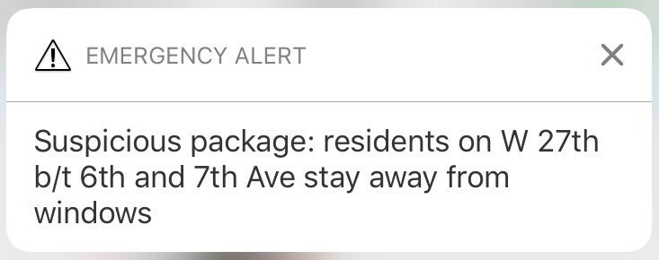 Smartphones in NYC get emergency alert in search for bombing suspect