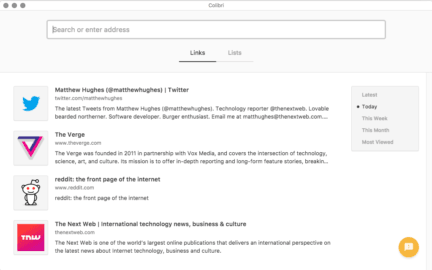Colibri is a browser that thinks life is better without tabs