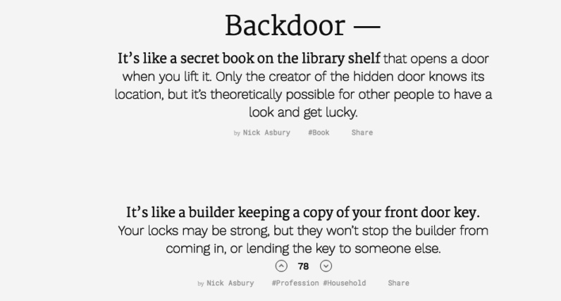 Sideways Dictionary uses hilarious analogies to explain boring tech terms