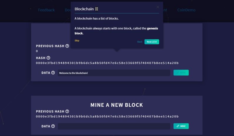 Learn about cryptocurrency mining with this interactive blockchain demo