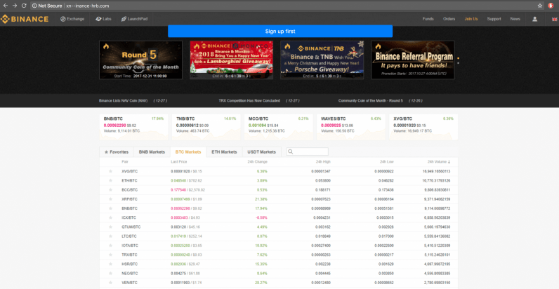 Cryptocurrency scammers tricking users with fake Binance links on Google