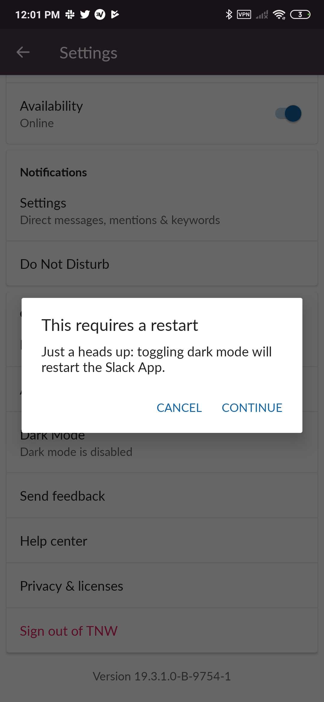 How to turn on Slack’s dark mode on iOS and Android