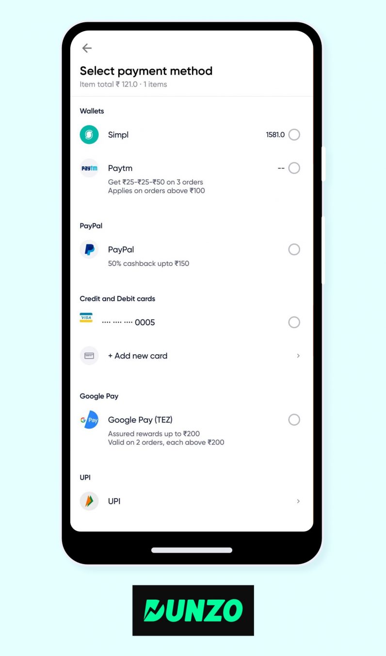 Payment options in apps can be designed better