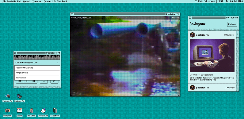 This retro-styled OS is actually a feed of 90s-inspired tunes and videos