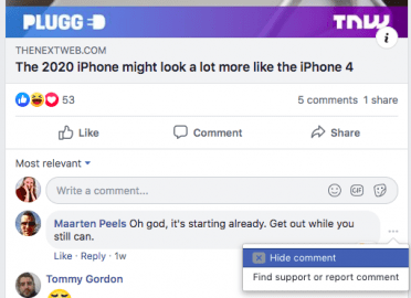 Here’s how to hide and report comments on Facebook