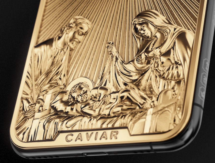 This gold-and-diamond-encrusted Jesus phone is the absolute most