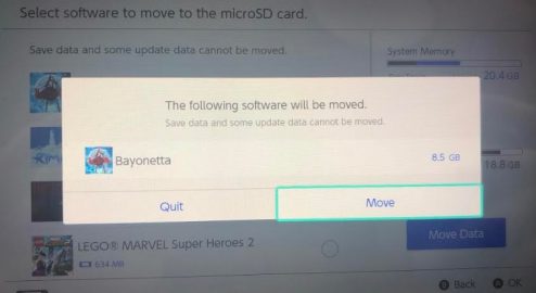How to move Nintendo Switch games from the console to the SD card