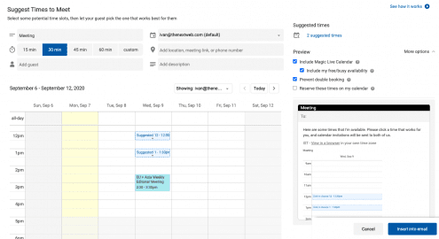 How to easily schedule meetings in Gmail with your free time slots