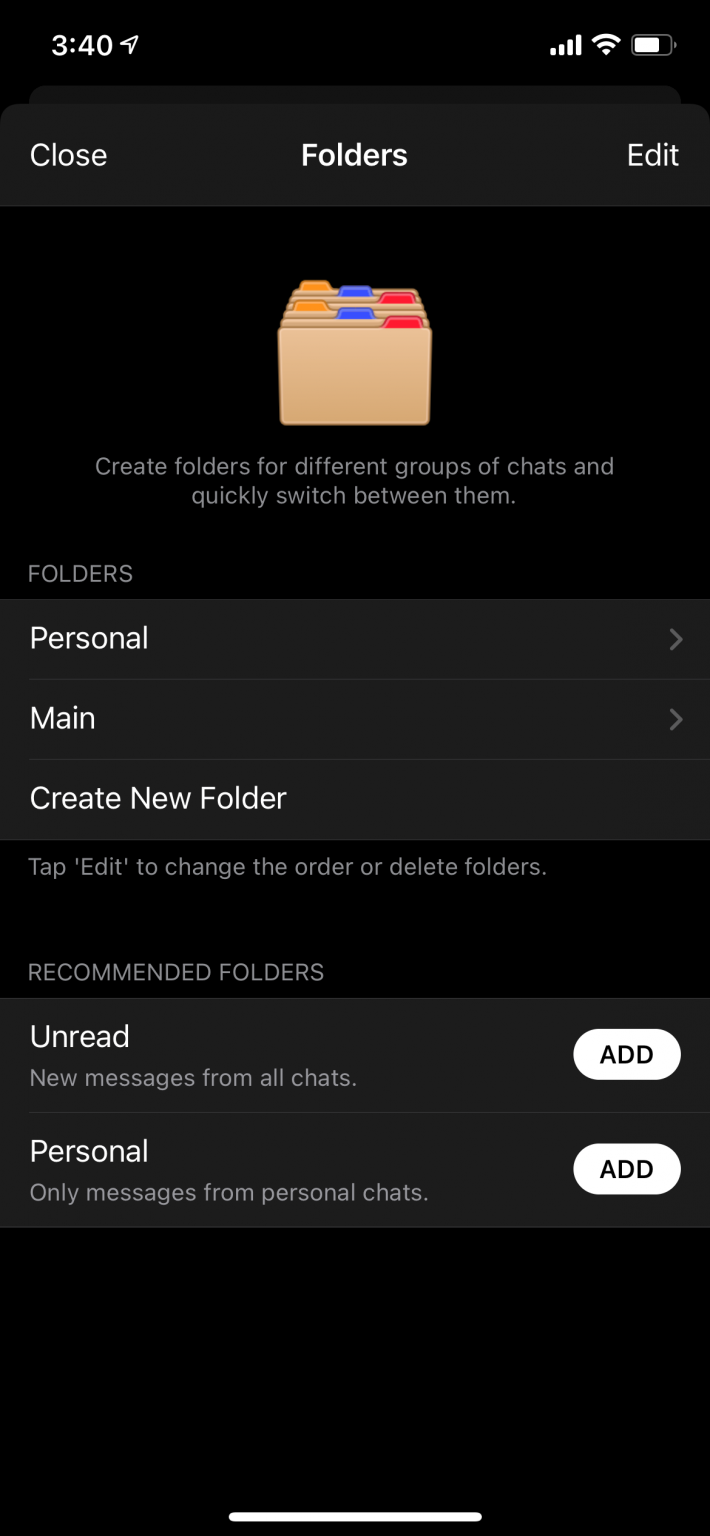 How to separate your work and personal chats in Telegram