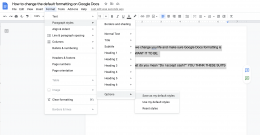 How to change the default text formatting on Google Docs